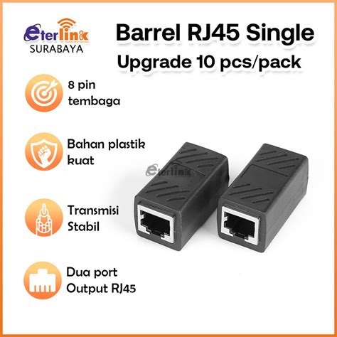 Jual Terlaris Female To Female Sambungan Rj Hitam Konektor Baik Besi Shopee Indonesia