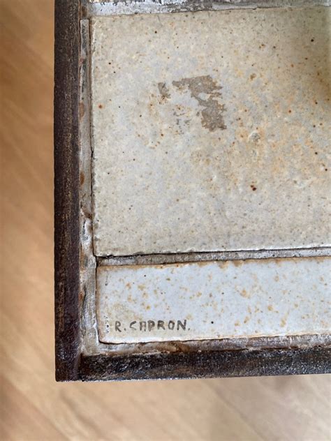 Proantic Table De Salon De Roger Capron Structure En Acier Plateau E