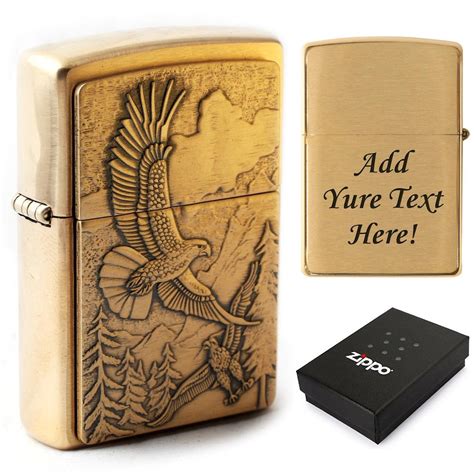 Custom Engraved Zippo Lighter Personalized Eagle Design Durable