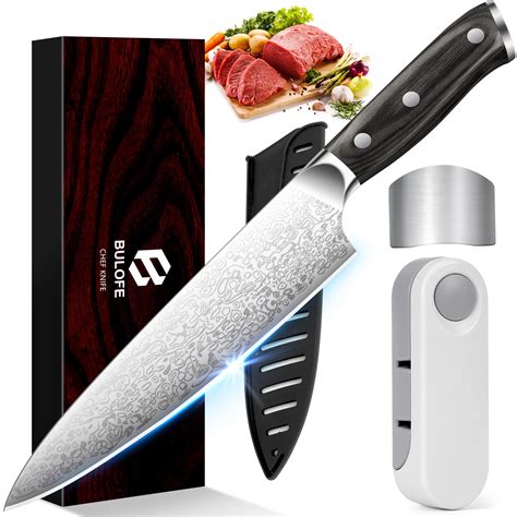 Bulofe 8 Professional Chef Knife Super Sharp Chefs Knife With Finger