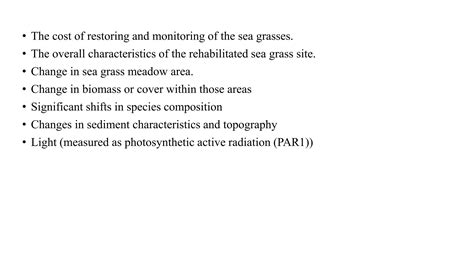 Restoring A Degraded Sea Grass Ecosystem Ppt