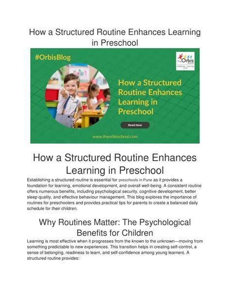 Ppt How A Structured Routine Enhances Learning In Preschool