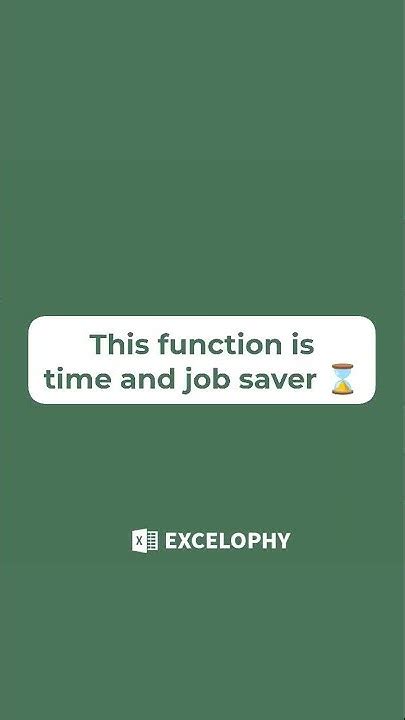 this function is time n job saver in ms excel formula excelophy youtube