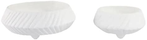 S2 1115” Tapered Ecomix Bowls With Lines White By Mine
