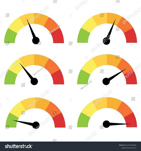 Collection Speedometer Tachometer Indicator Icons Performance Stock Vector Royalty Free