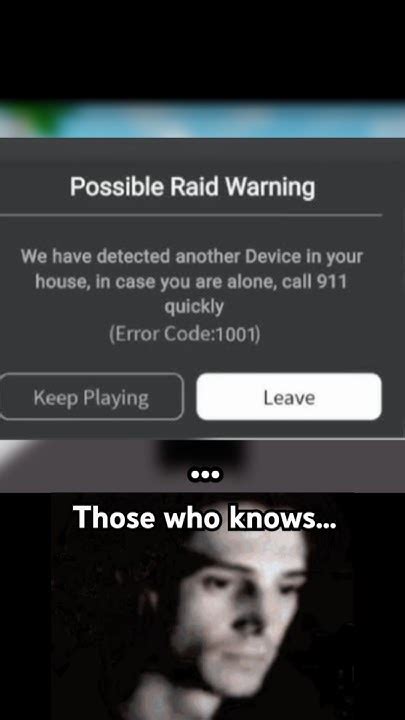 Roblox Error Code1001 Roblox Errorcode Scary Edit Short