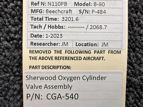 Cga 540 Sherwood Oxygen Cylinder Valve Assembly For Sale