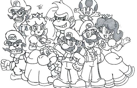 Mario Characters Coloring Pages At Free Printable