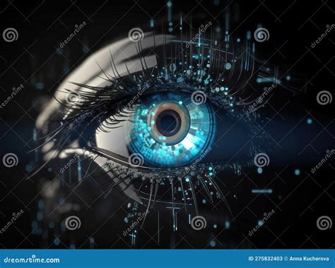 Computer Vision Concept Cybereye Vector Illustration Neuro Network