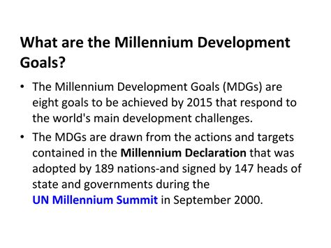 Millenium Development Goals Ppt