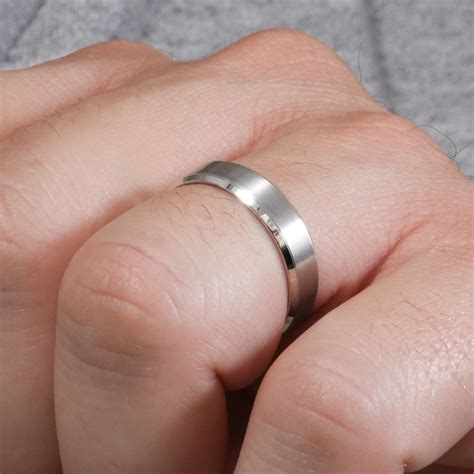 Beveled Ring Mens Beveled Edge Comfort Fit Wedding Band Do Amore