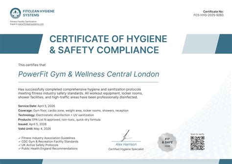 Modern And Neutral Certificate Of Sanitization Template