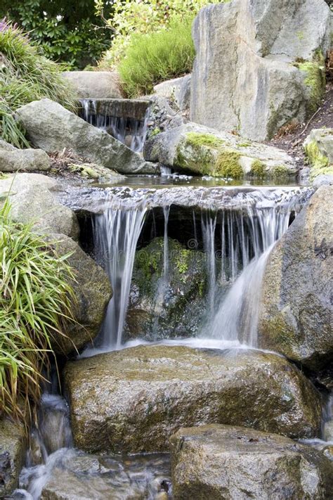 Waterfall In Japanese Garden Stock Image Image Of Peace Elegant