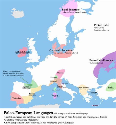 Paleo European Languages Map History Of European Languages Indo