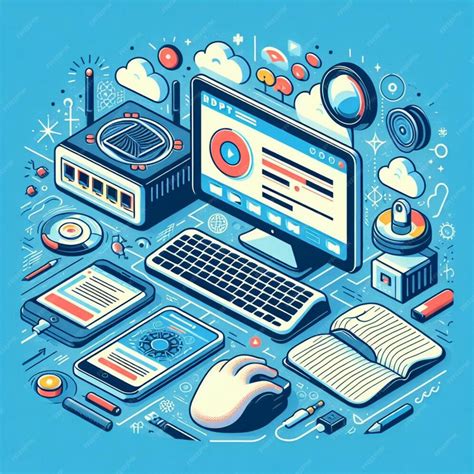 Premium Photo A Poster Of A Computer With A Picture Of A Laptop And A Picture Of A Computer