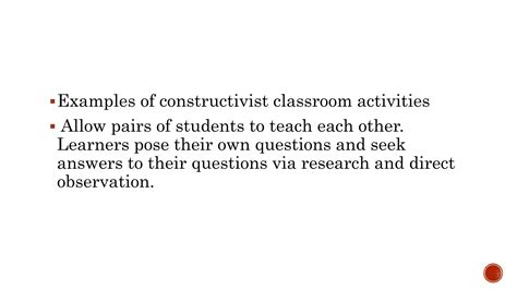 Classroom Application Of Constructivism Balinaslycamaepptx