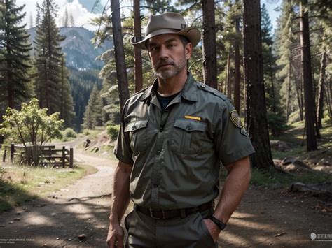 A Caucasian Somewhat Lean But Fit Middle Aged Male Park Ranger With