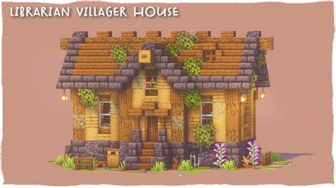 Minecraft How To Build A Librarian House For A Village Tutorial