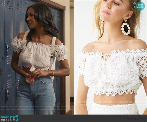 Wornontv Laylas White Cropped Crochet Top On All American Greta