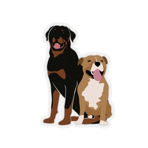 Rotti And Staffy Kiss Cut Stickers Etsy