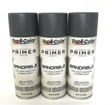 Duplicolor Dap1692 3 Pack Gray Hot Rod Sandable Filler Primer 12 Oz