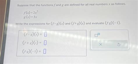 solved suppose that the functions fand g are defined for all