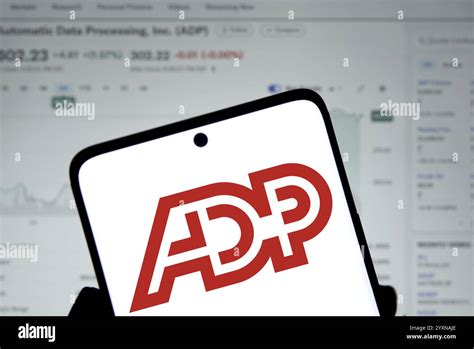 Adp Logo Is Displayed On Smartphone Automatic Data Processing Inc Is