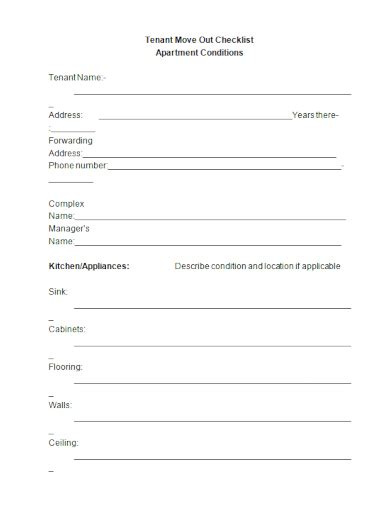 Free 10 Tenant Move Out Checklist Samples [ Inspection Cleaning
