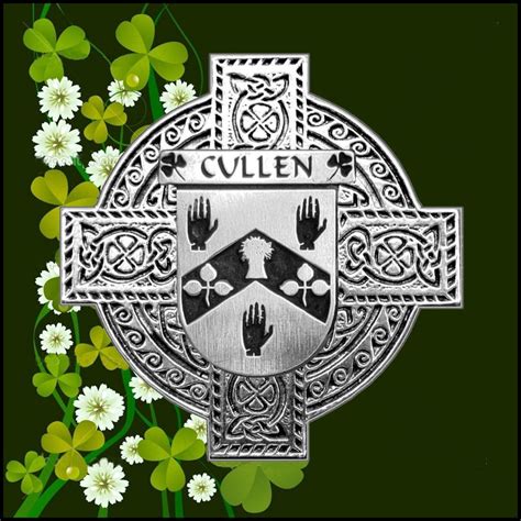 Cullen Irish Coat Of Arms Celtic Cross Badge Etsy