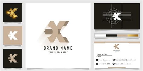 Premium Vector Letter Ex Or Ec Monogram Logo With Business Card Design