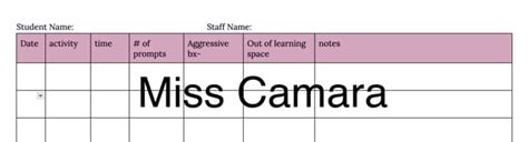 Behavior Tracker By Miss Camaras Store Tpt