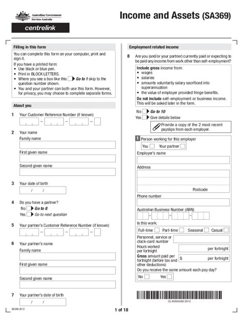 Centrelink Form Sa369 Fill Out And Sign Online Dochub