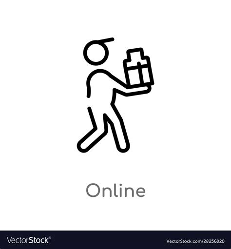 Outline Online Icon Isolated Black Simple Line Vector Image