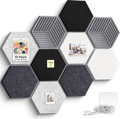 Hexagon Cork Bulletin Boards For Walls Decor 10 Pack Felt
