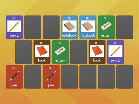 Classroom Objects Parejas