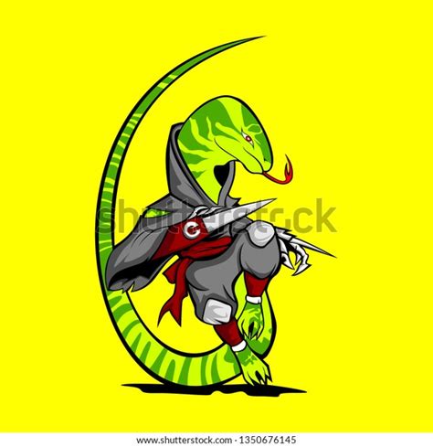 Lizard Assassin Style Ready Killing Stock Vector Royalty Free