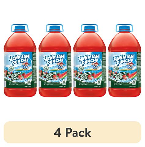 4 Pack Hawaiian Punch Watermelon Berry Boom Juice 1 Gal Bottle