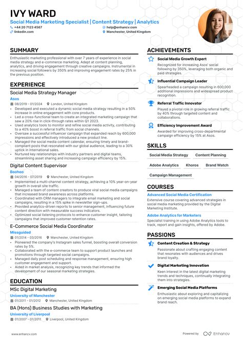 Social Media Marketing Cv Examples And Guide For 2024