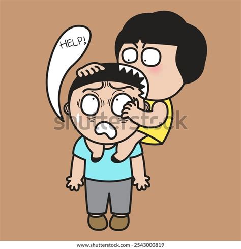Angry Young Woman Biting Head Her Stock Vector Royalty Free