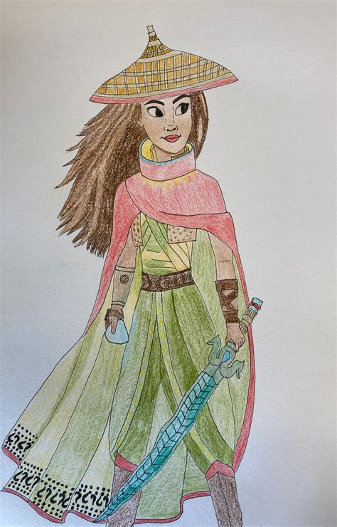 Raya From Raya And The Last Dragon Coloured By Bamboo Fan On Deviantart