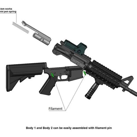 🔫 M4 Assault Rifle And Red Dot Gun・ Stl File For 3d Printing・cults