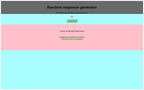 Random Response Generator Random Response Generator