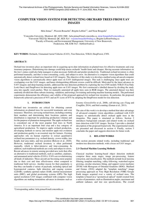 Pdf Computer Vision System For Detecting Orchard Trees From Uav Images
