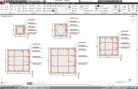 Square Reinforced Concrete Column Cad Details Structuraldetails