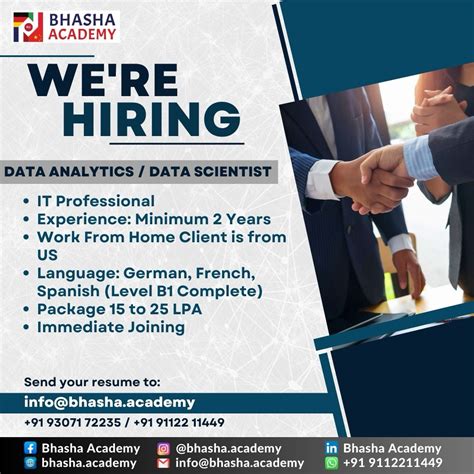 Jobopportunities Dataanalyst Datascientist Bhasha Academy