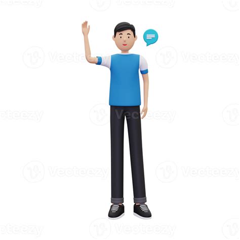 3d Boy Say Hello 10872201 Png