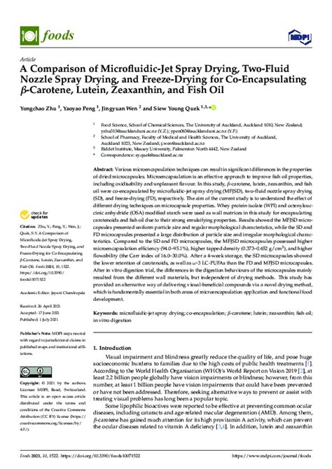 Pdf A Comparison Of Microfluidic Jet Spray Drying Two Fluid Nozzle Spray Drying And Freeze