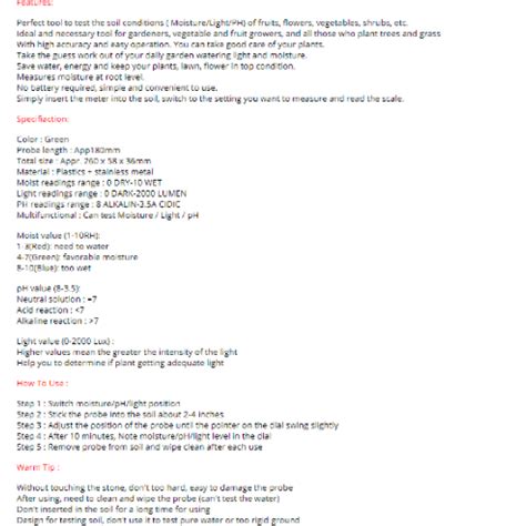 Augsnes Ph Līmeņa Un Mitruma Mērītājs Augsnes Mitruma Un Gaismas