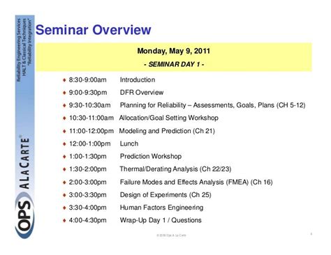 Example Of Program Flow For Seminar At Sherman Warner Blog