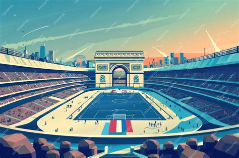 An Illustration Of A Stadium With People Sitting In It Premium Ai